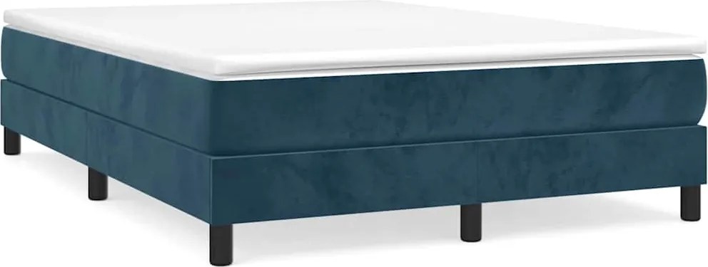 Box spring postel s matrací tmavě modrá 140x190 cm samet 3144331