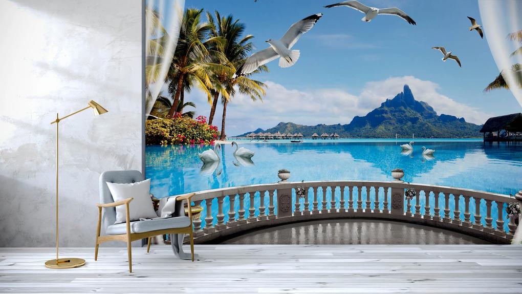 Malvis ® Tapeta 3D terasa moře Vel. (šířka x výška): 432 x 290 cm