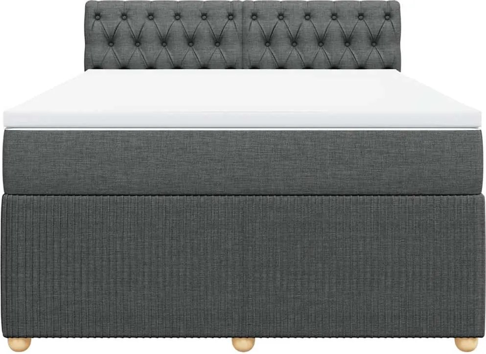 Box spring postel s matrací tmavě šedá 140x200 cm textil 3289787