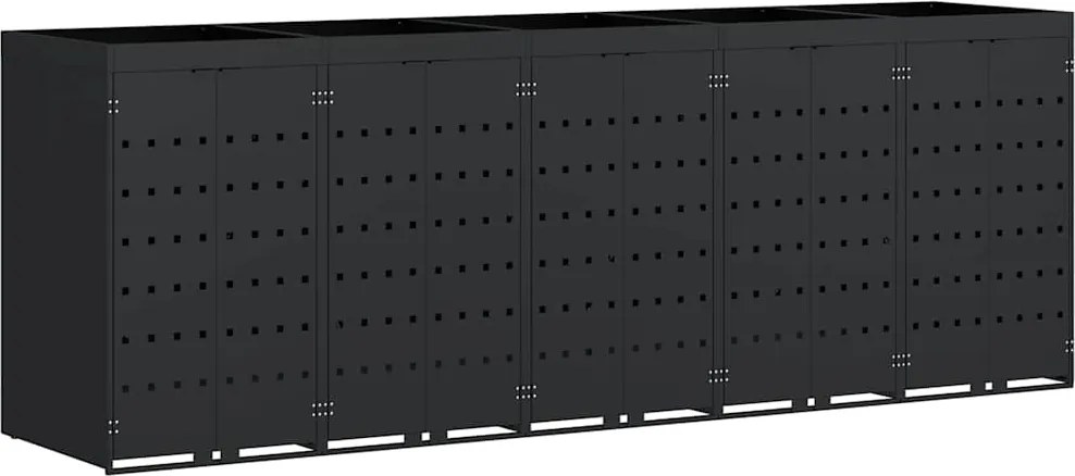 Úložný box na 5 popelnic Černá 340 x 77,5 x 121,5 cm 3394741
