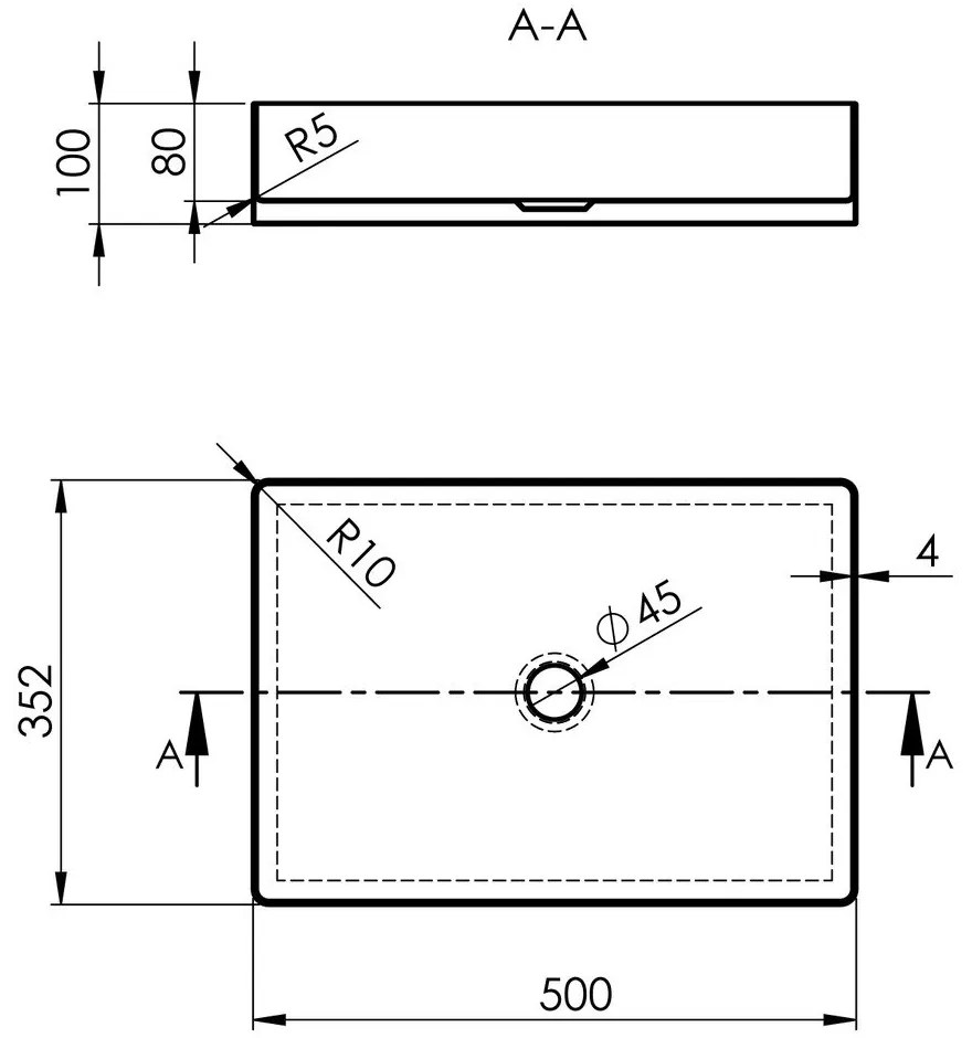 Umyvadlo nerezové ve stříbrné barvě 50x35 cm Aurum – Sapho