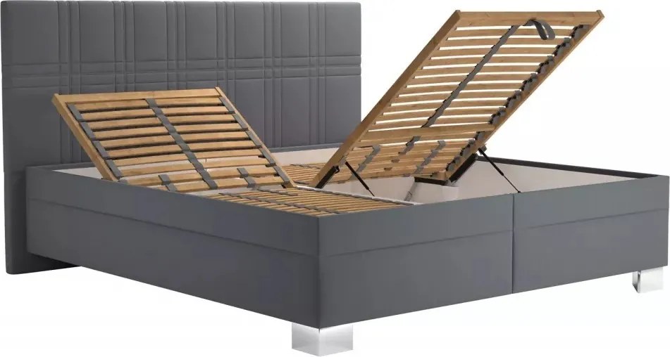 Čalouněná postel MICHAELA s polohovatelným roštem 180x200 šedá