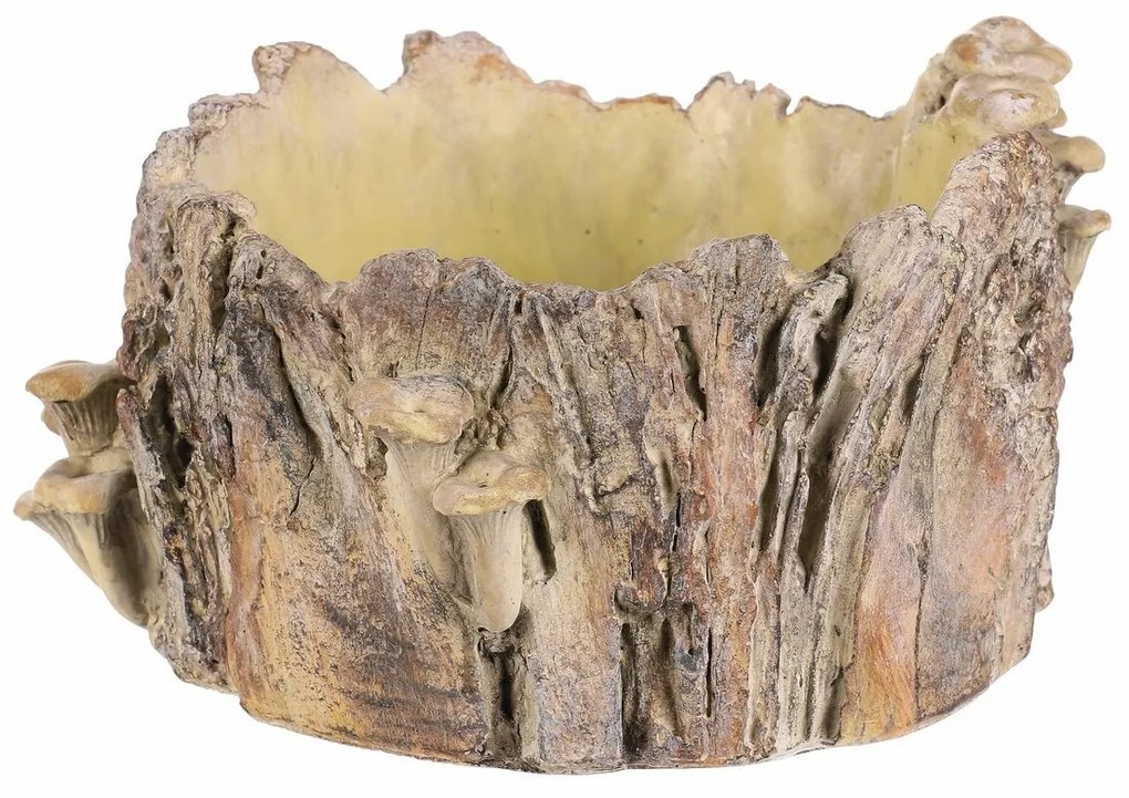 Obal betonový - pařez s houbami, 32 x 29 x 16 cm, 32 cm