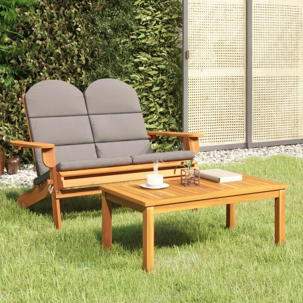 2Dílná Sada Zahradního Nábytku Adirondack Masivní Akácie Tmavě Šedá