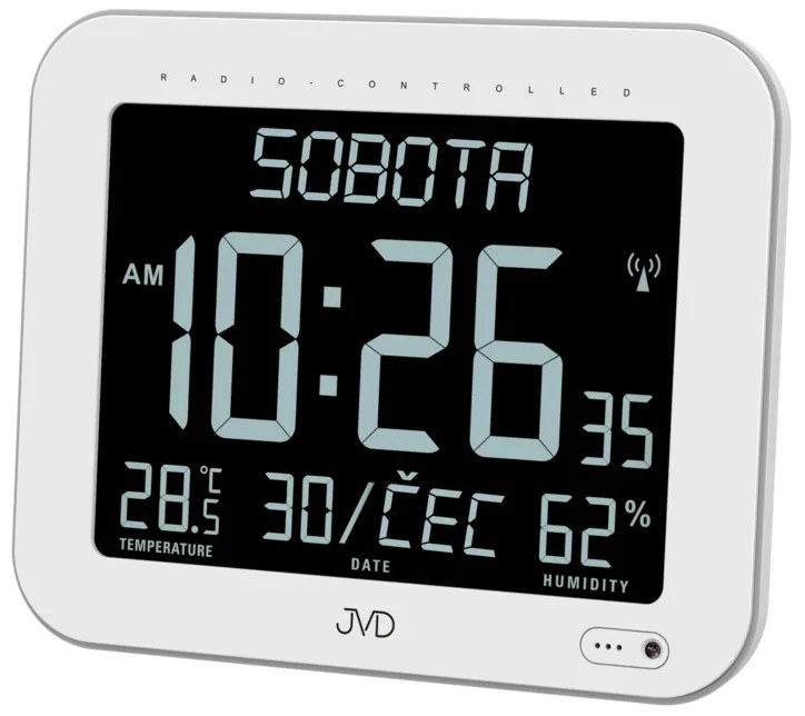 JVD Velké bílo-šedé rádiem řízené digitální hodiny JVD DH9362.1