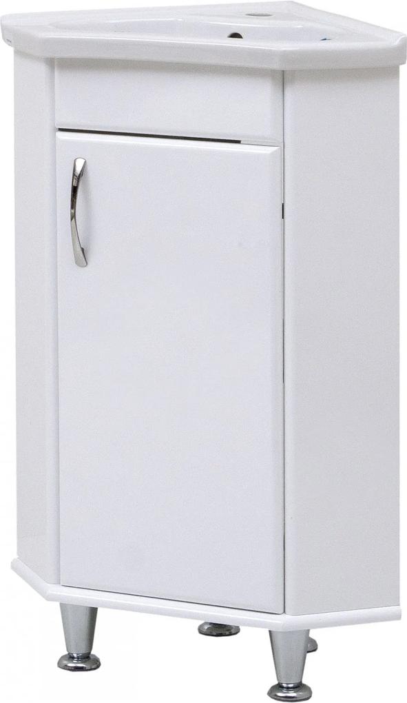 Kingsbath Angular 55 rohová koupelnová skříňka s umyvadlem