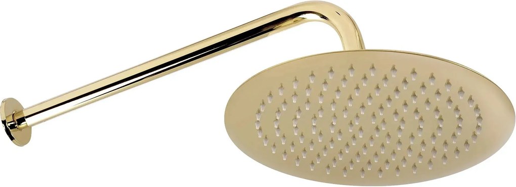 Rea Lungo Diamond, podomítkový sprchový set s dešťovou hlavovou a ruční sprchou, zlatá lesklá, REA-P6964