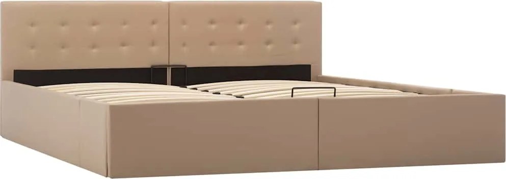 Rám postele s úložným prostorem cappuccino umělá kůže 180x200cm 285533