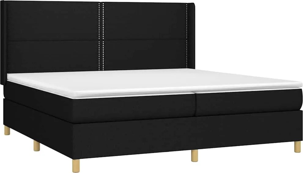 Box spring postel s matrací černá 200x200 cm textil 3131939
