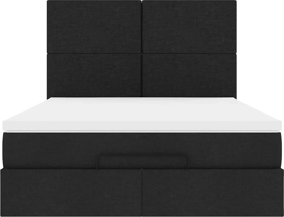 Osmanský rám postele s matrací černá 140x200cm textil 3313080
