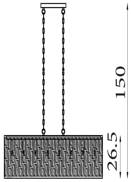 Searchlight 65818-8AB - Lustr na řetězu BIJOU 8xE14/40W/230V
