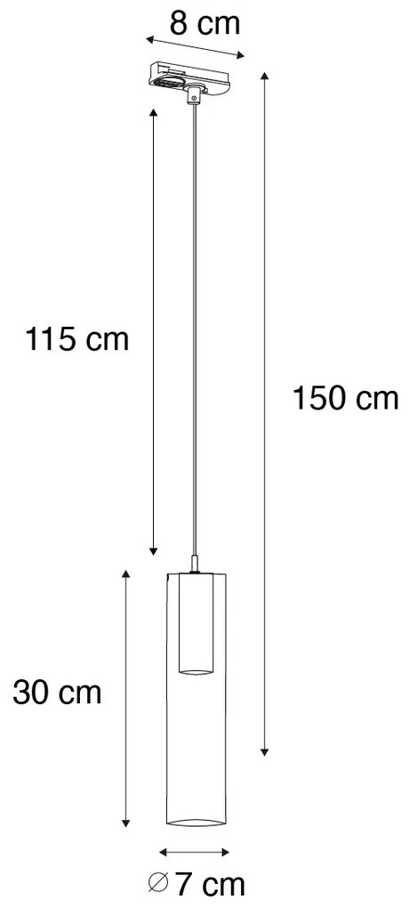 Moderní závěsné svítidlo tmavě bronzové pro kolejnicový systém 1-fázový - Iconic Lloyd