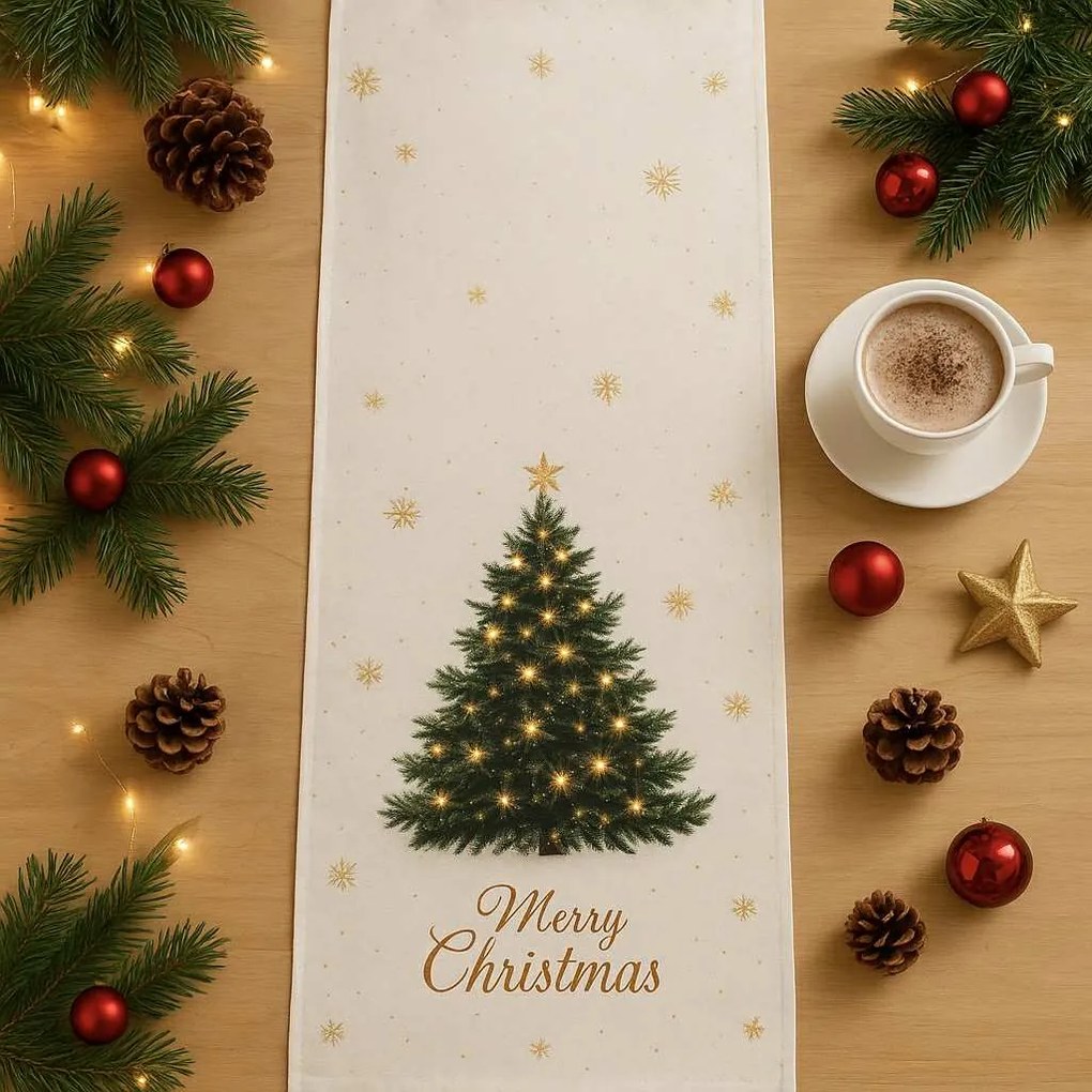 Vánoční ubrus Merry Christmas 40 x 170 cm TiaHome