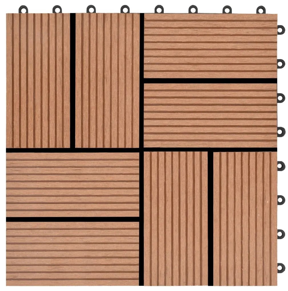 22 Ks Terasové Dlaždice 30 X 30 Cm 2 M² Wpc Hnědé