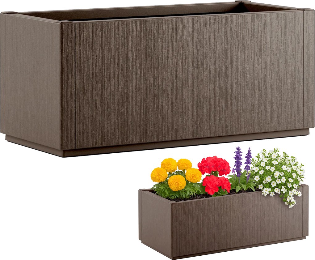 Květináč Ethica hnědý plast 80x36x36cm