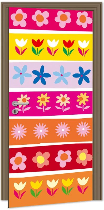 Dimex D-037 Samolepicí fototapeta na dveře FLOWERS, velikost 95x210cm