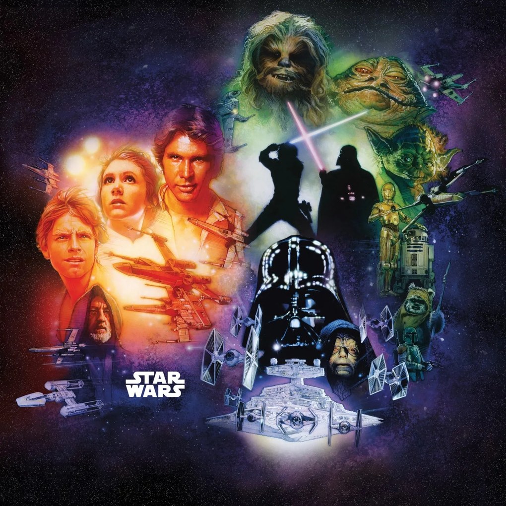 Komar Vliesová fototapeta Star Wars Classic Poster Collage 250 x 250 cm