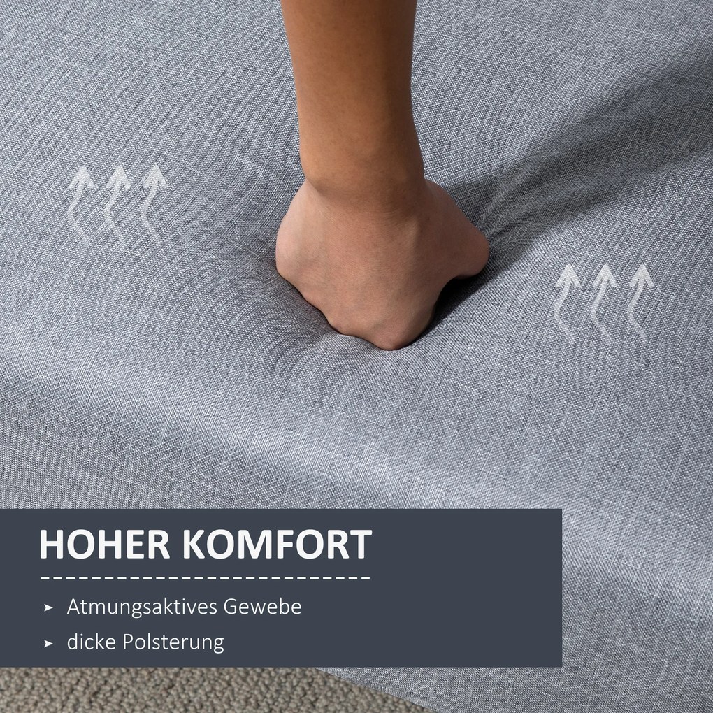 HOMCOM Rozkládací pohovka, 2místná pohovka s funkcí spaní, Nastavitelné opěradlo, Silný čalouněný gauč, Područka, Rozkládací pohovka na dřevěných nož…