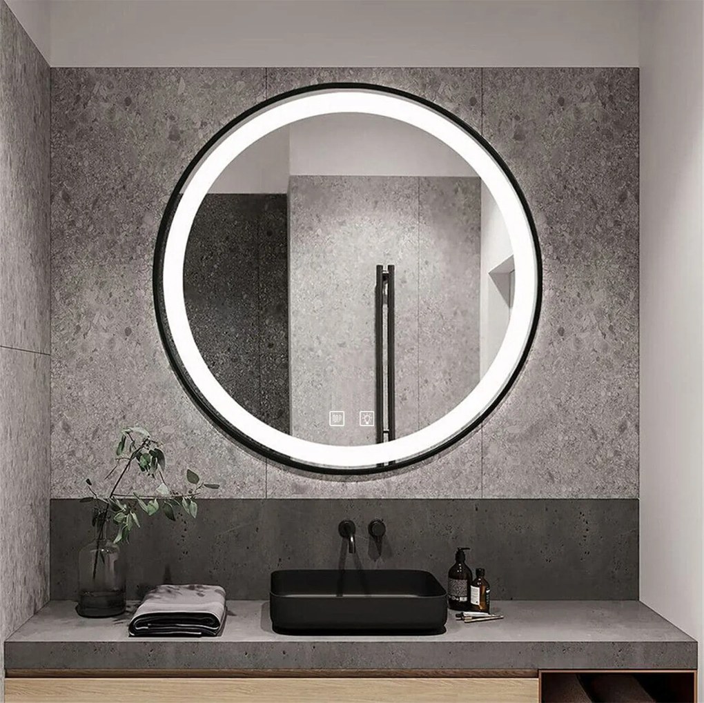 Tutumi Rea, LED zrcadlo 80cm s černým rámem MMJ P11397, HOM-05514
