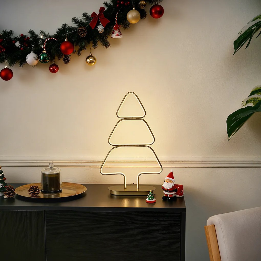 Vánoční stolní lampa zlatý vánoční stromek vč. LED - Arbre