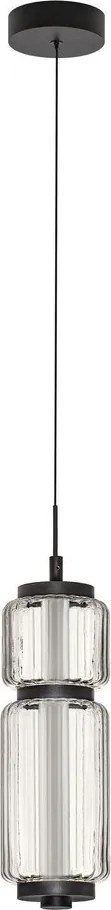 Matně černé skleněné LED závěsné svítidlo ø 12 cm Liesa – Nova Luce