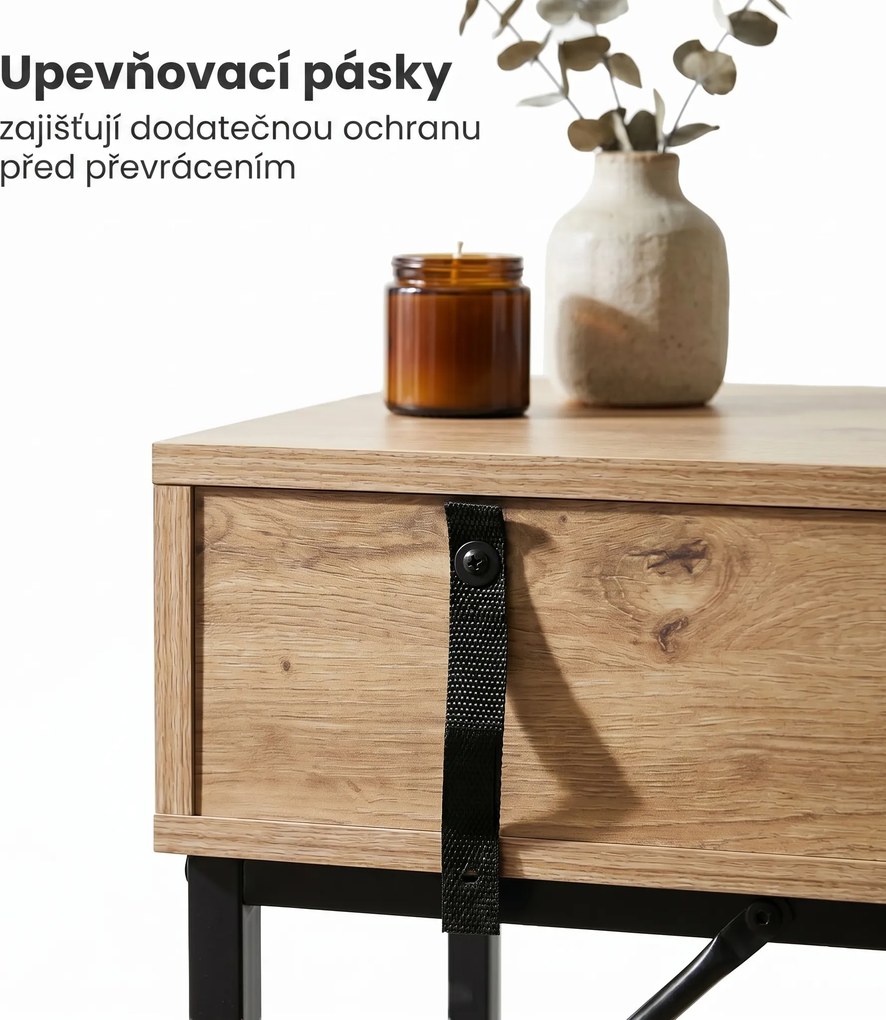 Konzolový stolek Modena 80 cm černý/dub Artisan