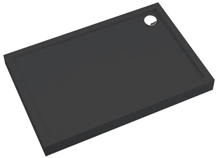 Vanička obdélníková Black Mat 80x120x12 Espera Plus AQM4638CMG