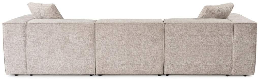 Hanah Home Čtyřmístná pohovka s pufem LORA mocha 303 cm
