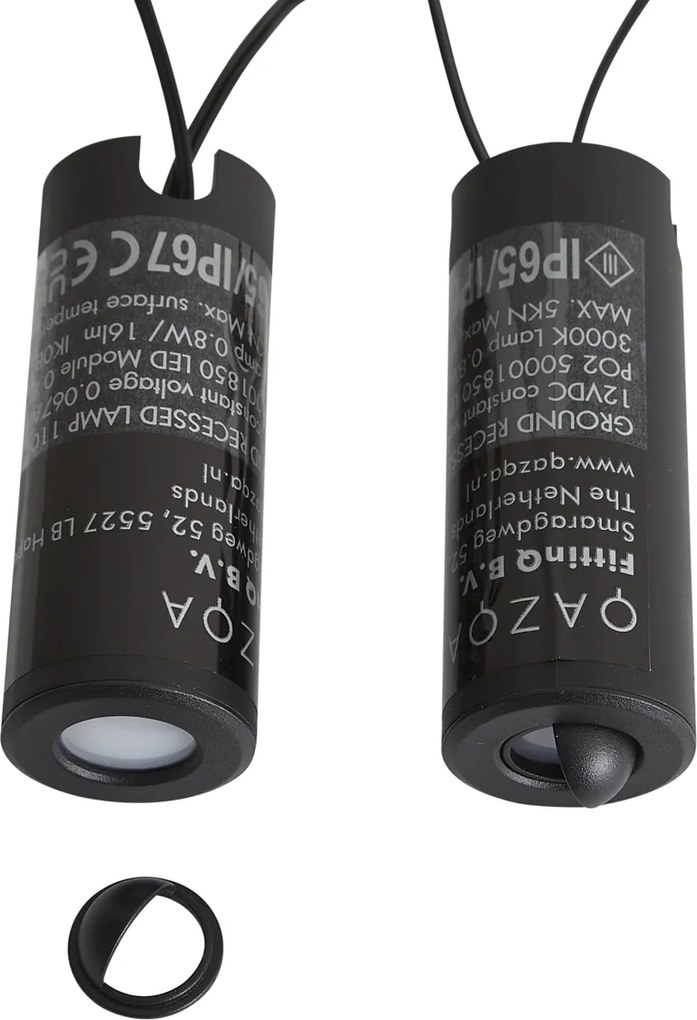 12V systém černý 10m s 5 zemními spoty vč. LED IP44 - Voltaire Linsey