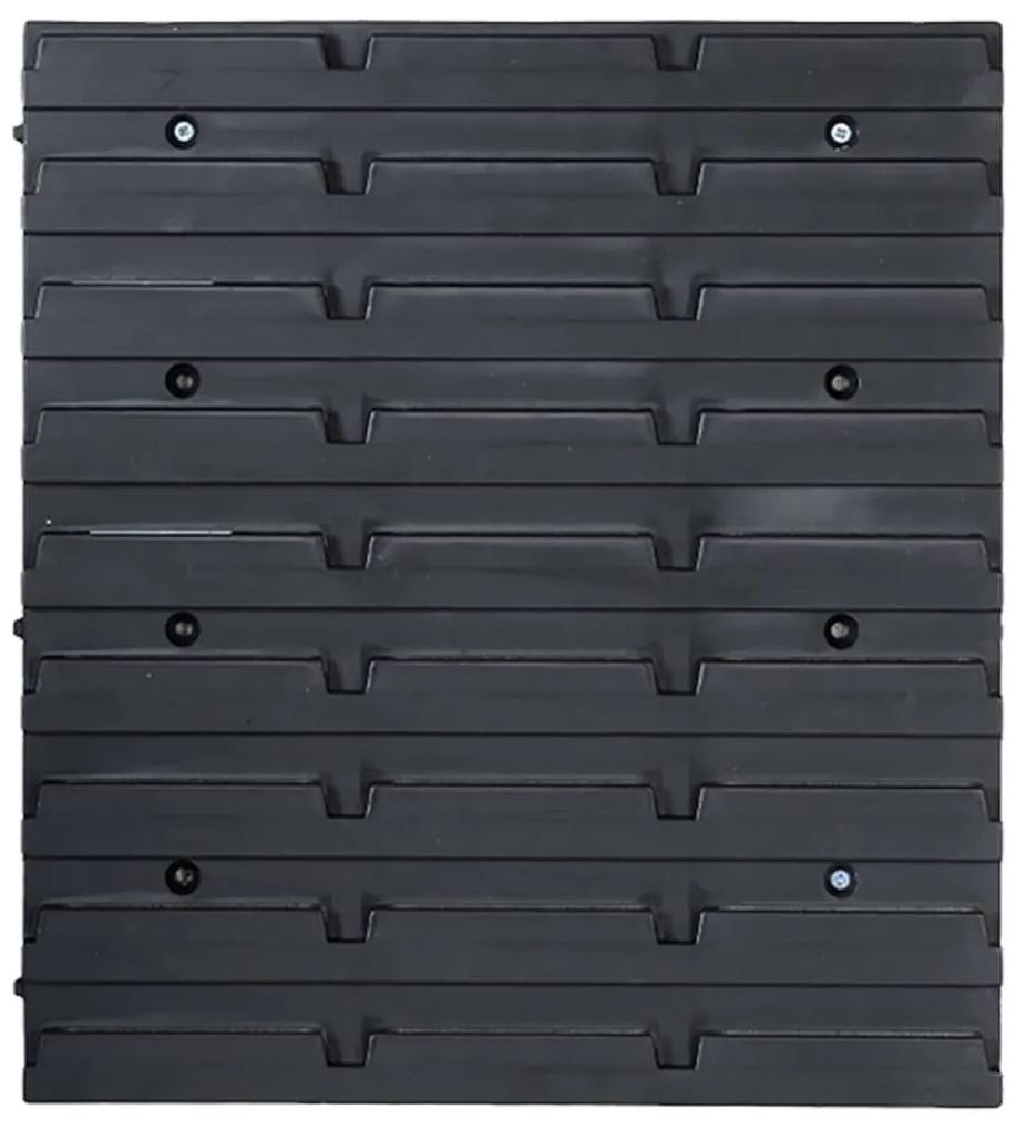 48dílná sada skladovacích zásobníků nástěnné panely modročerná