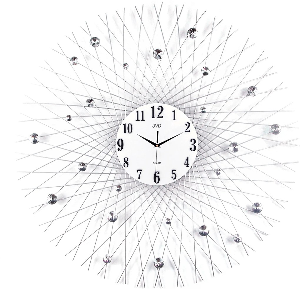 Luxusní obrovské paprskovité hodiny design JVD HJ66 s bar. kamínky - průměr 80cm