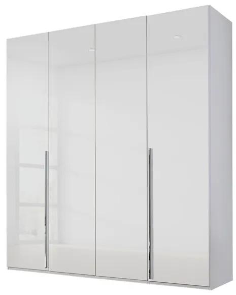 Sconto Šatní skříň COLIN alpská bílá/vysoký lesk, 4 dveře, zrcadlo uvnitř |  BIANO