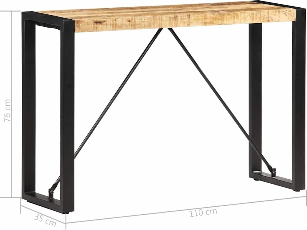 Konzolový stolek 110 x 35 x 76 cm masivní mangovníkové dřevo 285945