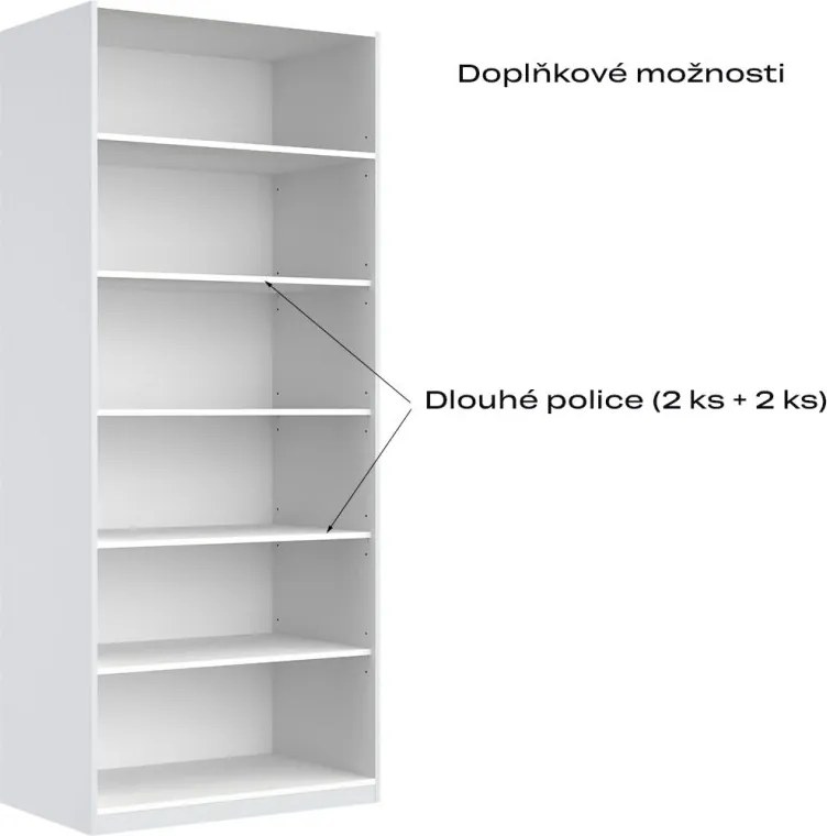 Skříň 2dv bez zrcadel, série N bílá Family
