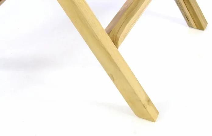 DIVERO 60388 Zahradní stůl sklopný z teakového dřeva -  Ø 80 cm
