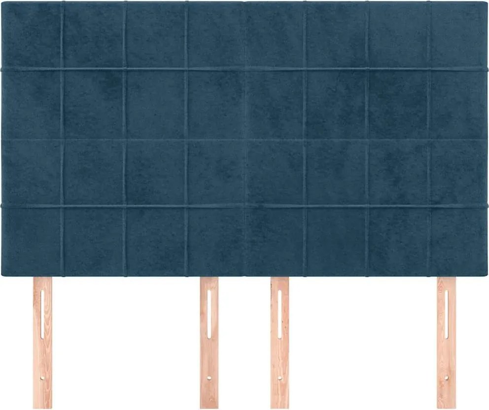 Čelo postele tmavě modré 144x5x118/128 cm sametové 3116384