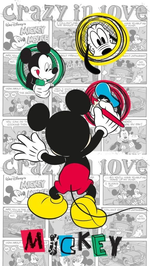 Foto závěsy Mickey Mouse FCPL-6142, 140 x 245 cm | Lepidlo zdarma