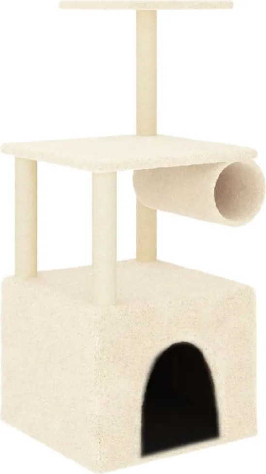 Škrabadlo pro kočky se sisalovými sloupky krémové 109,5 cm 172058