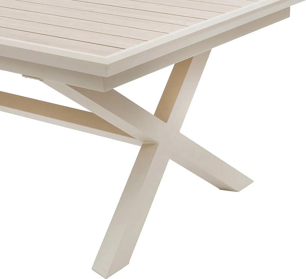 DEOKORK Hliníkový stůl BERGAMO 250/330 cm (ivory)