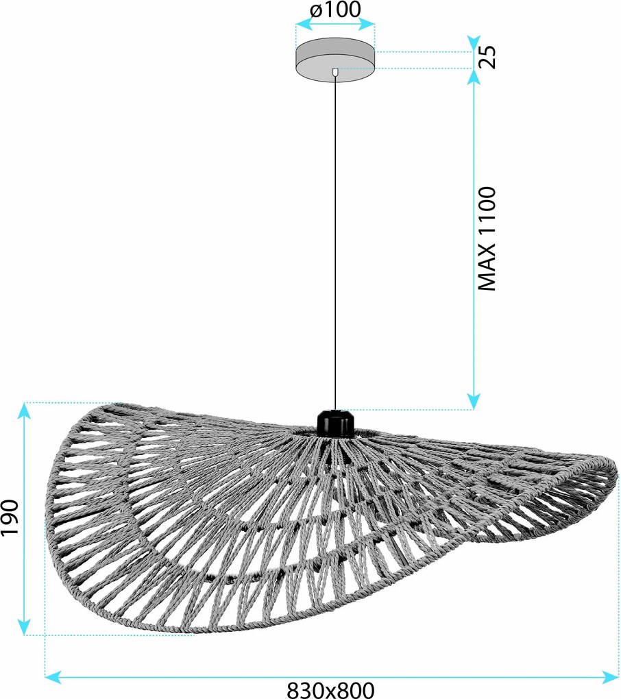 Toolight Toolight, závěsné stropní svítidlo 80cm, 1xE27, APP1740-1C, černá-hnědá, OSW-06063