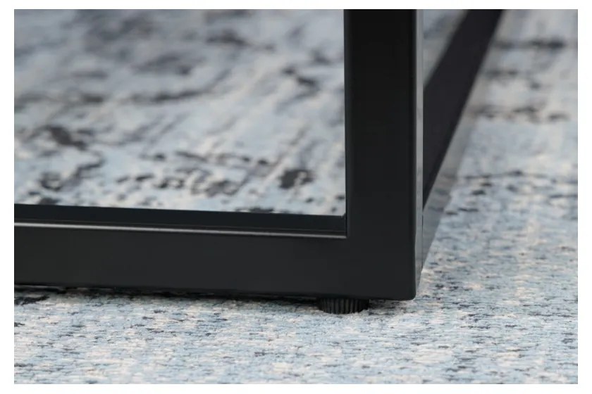 Massive home | Konferenční stolek ELEGANCE BLACK 90 CM bílý mramorový vzhled