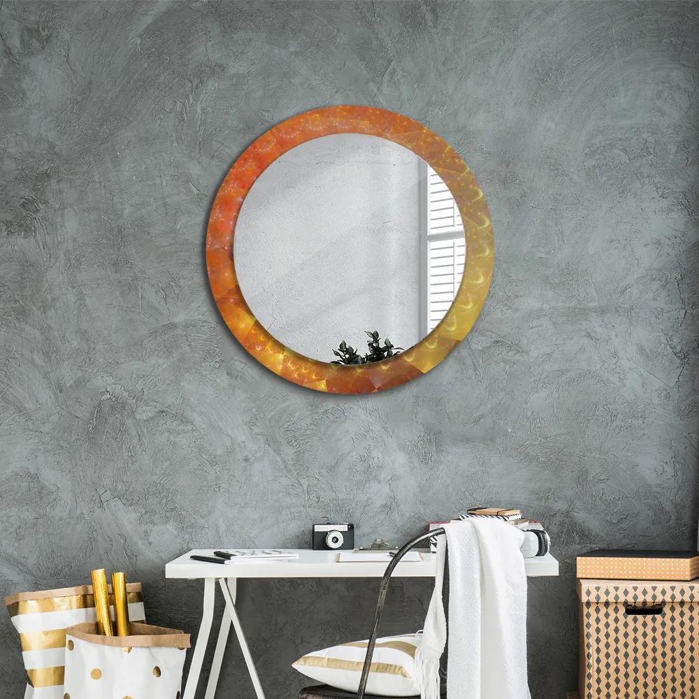 Kulaté dekorativní zrcadlo Spirálová abstrakce fi 70 cm
