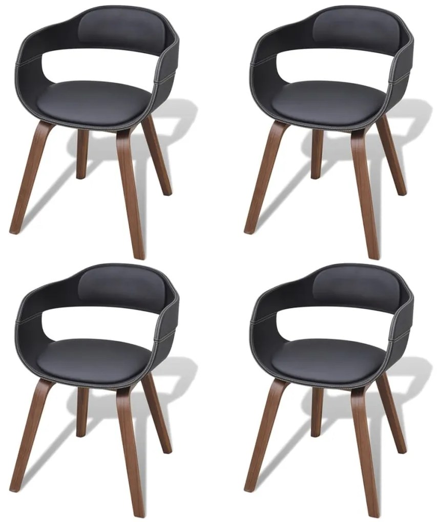 271945 vidaXL Jídelní židle 4 ks ohýbané dřevo a umělá kůže
