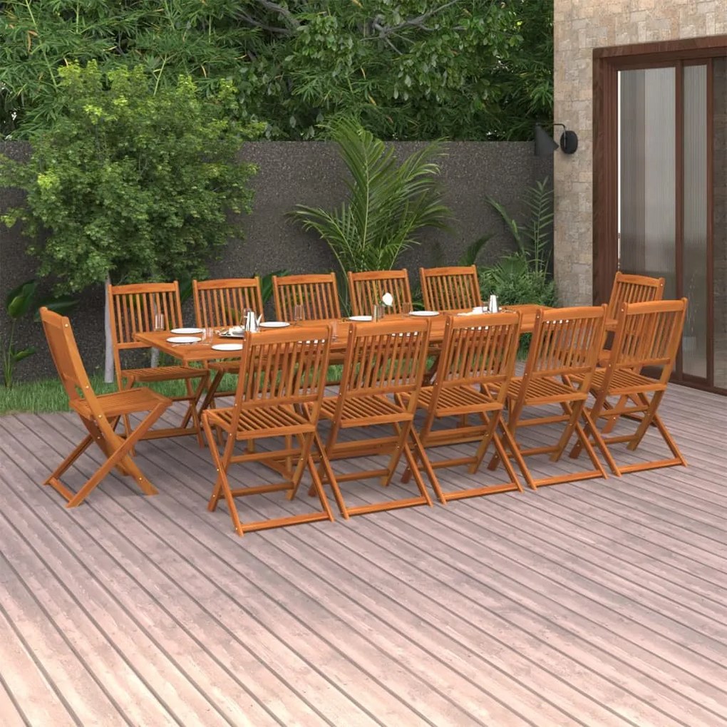 13dílný zahradní jídelní set 280x90x75cm masivní akáciové dřevo 3086993