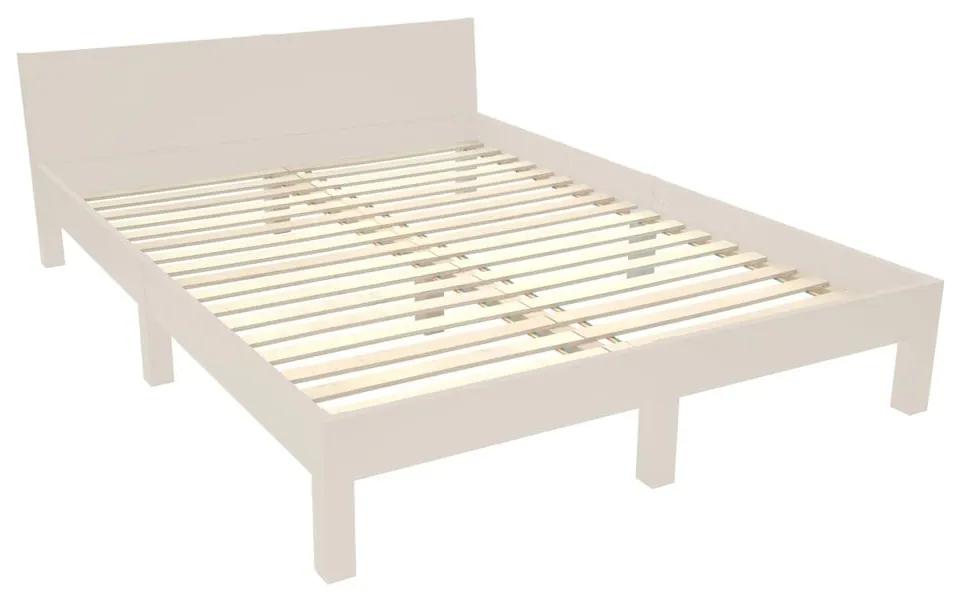 Béžová dvoulůžková postel z bukového dřeva s roštem 140x200 cm Dabi – Ragaba
