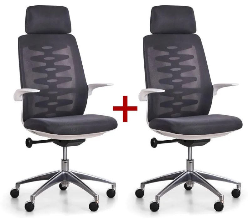 Kancelářská židle se síťovaným opěrákem SITTA WHITE 1+1 ZDARMA, černá