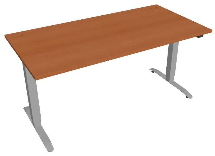 Elektr. nastavitelný stůl 160x80 - HOBIS MOTION  MS 2 1600 Dekor stolové desky: třešeň, Barva kovové podnože: stříbrná