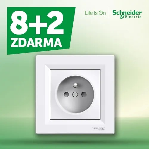 Schneider Electric Asfora zásuvka bílá EPH2800221 výhodné balení 8+2