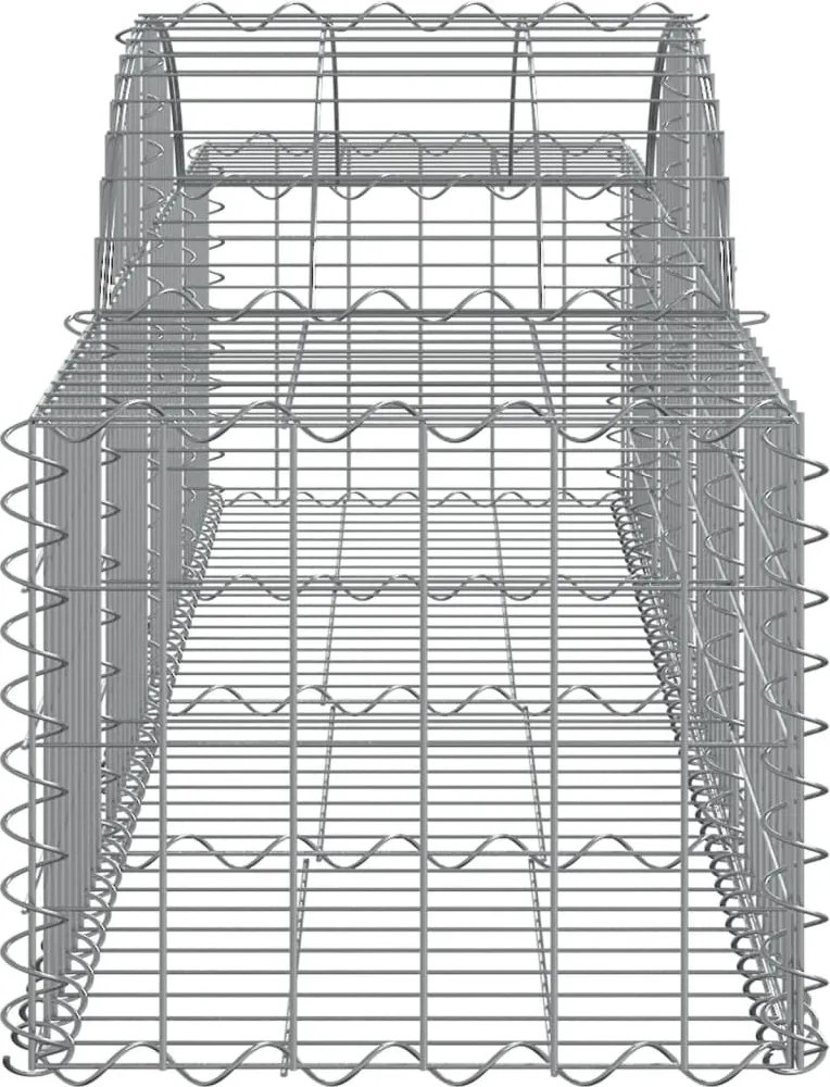 vidaXL Klenuté gabionové koše 9 ks 200x50x40/60 cm pozinkované železo [3146264]