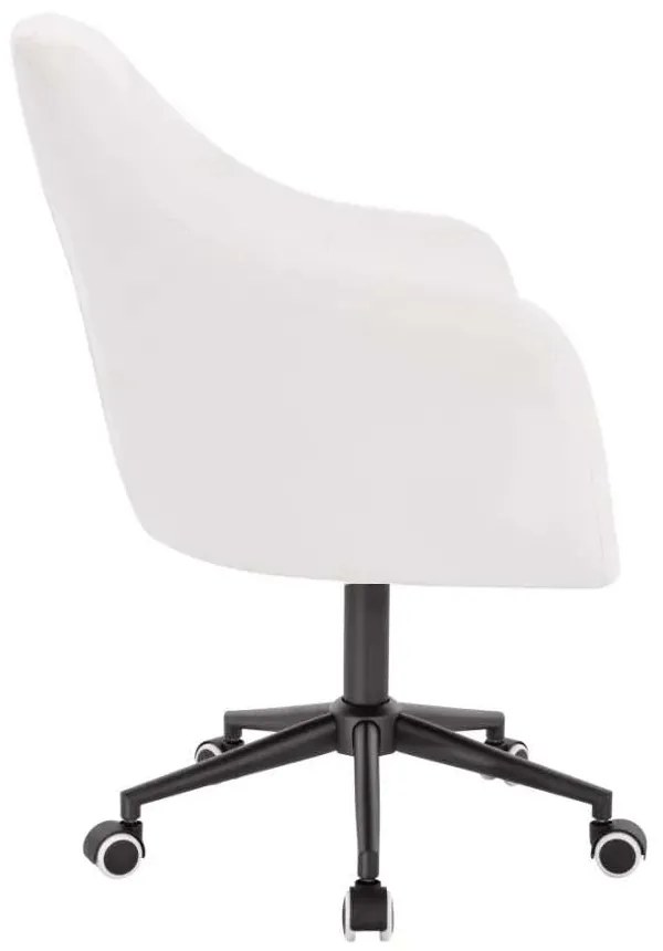 LuxuryForm DESIGN Otočné křeslo ANDORA na černé podstavě s kolečky - bílé